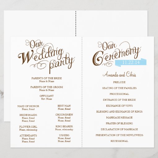 Love Story Wedding Program Flyer | Zazzle