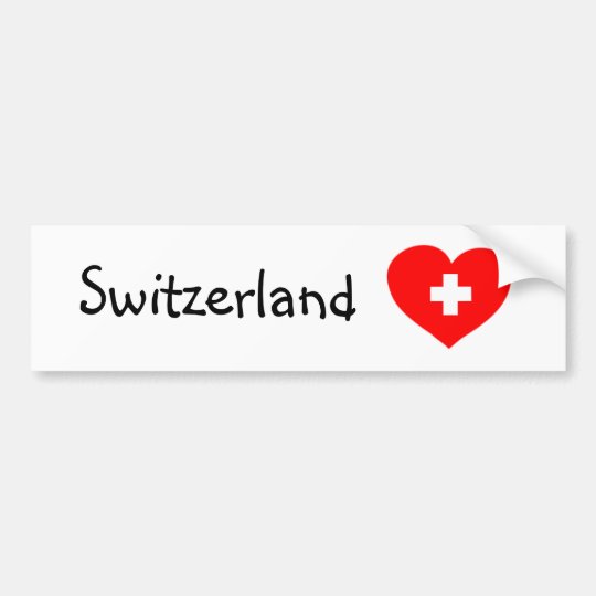 Love Switzerland - Swiss heart bumper sticker | Zazzle.com