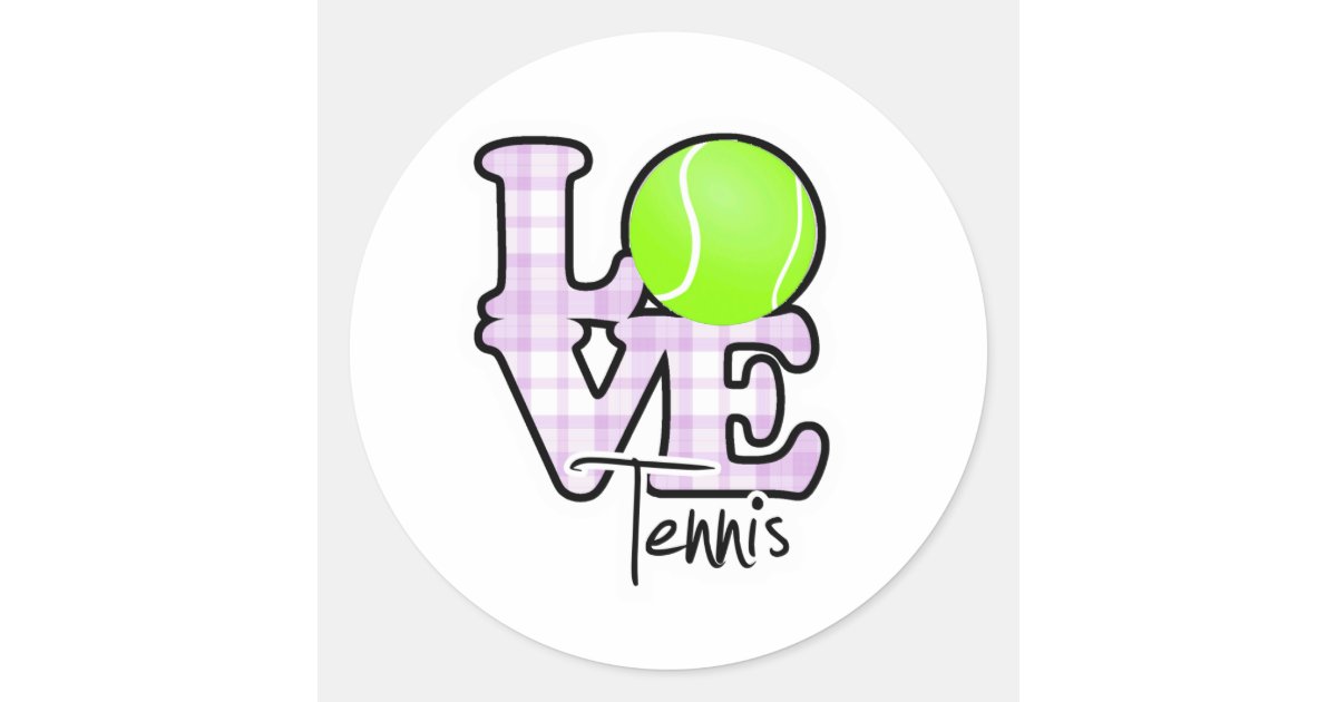 Love Tennis Classic Round Sticker | Zazzle