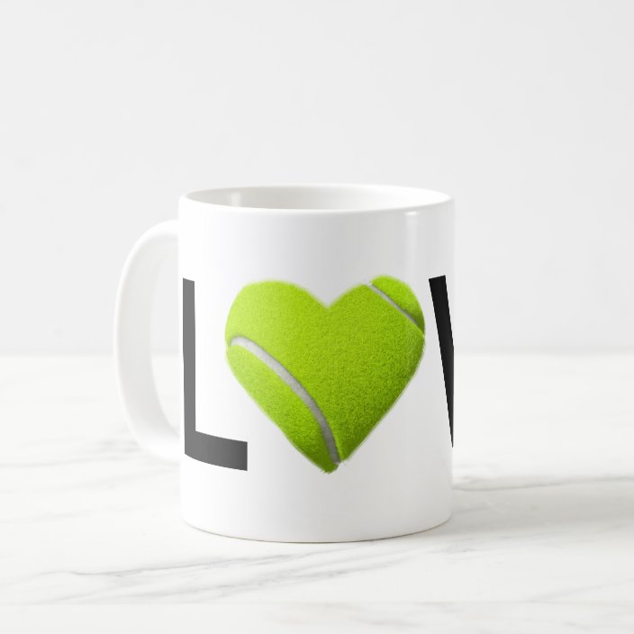 Love Tennis Mug (Tennis Ball Heart) | Zazzle.com