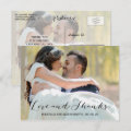 LOVE & THANKS SCRIPT | WEDDING THANK YOU POSTCARD | Zazzle