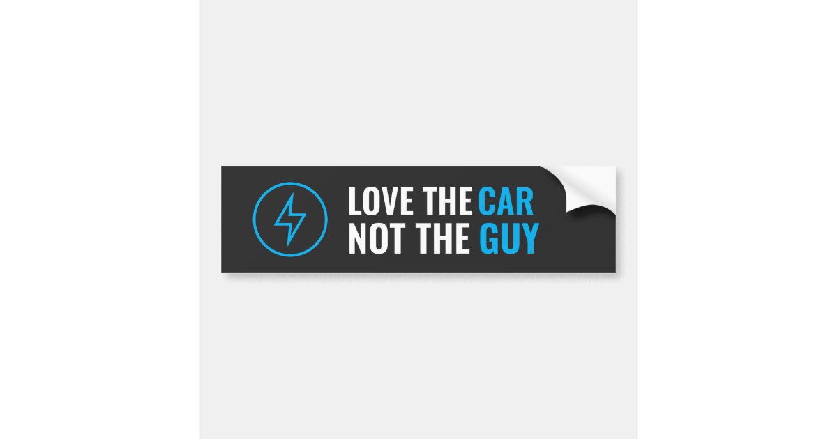 Love the Car, Not the Guy Regret Tesla Car Sticker | Zazzle