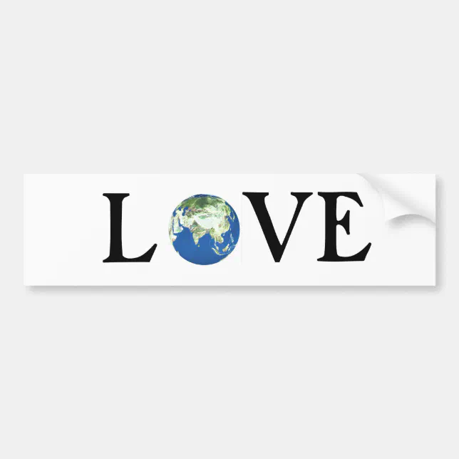 LOVE THE EARTH BUMPER STICKER | Zazzle