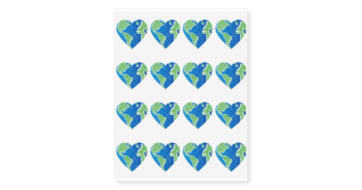 Love the Planet Earth Day Recycle Temporary Tattoos | Zazzle