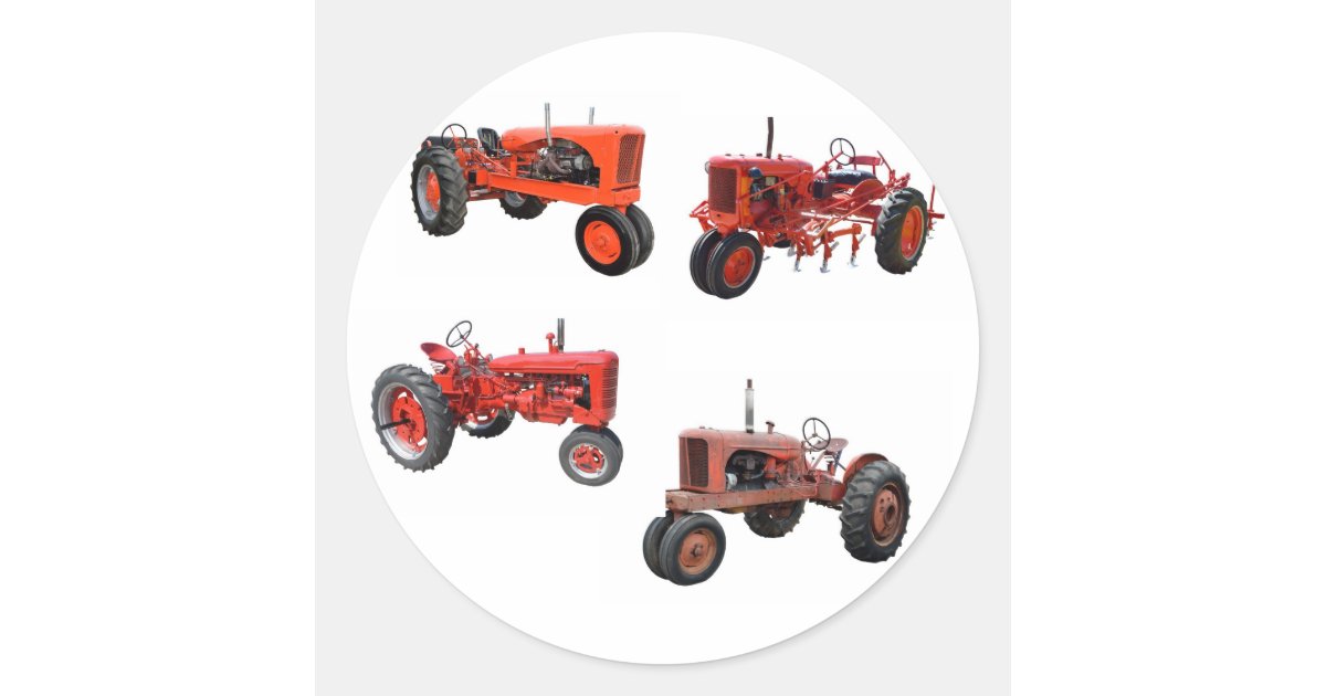 Love Those Old Red Tractors Classic Round Sticker | Zazzle