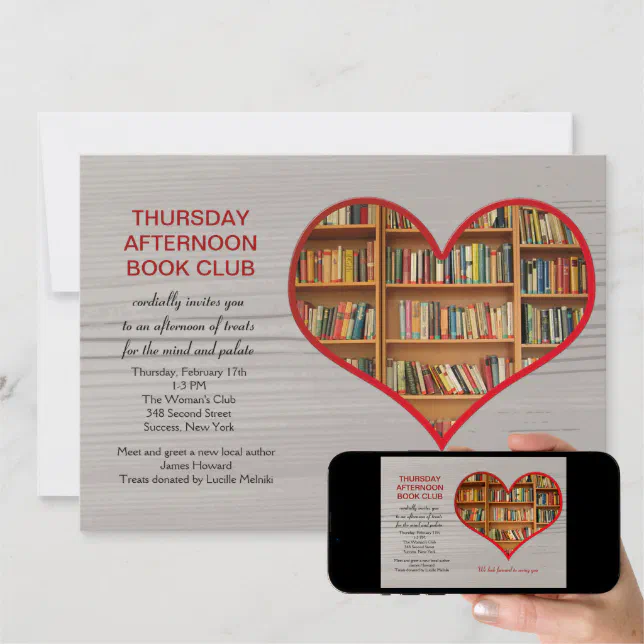 Love to Read Book Club Invitation | Zazzle
