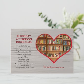 Love to Read Book Club Invitation | Zazzle