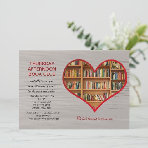 Love to Read Book Club Invitation | Zazzle