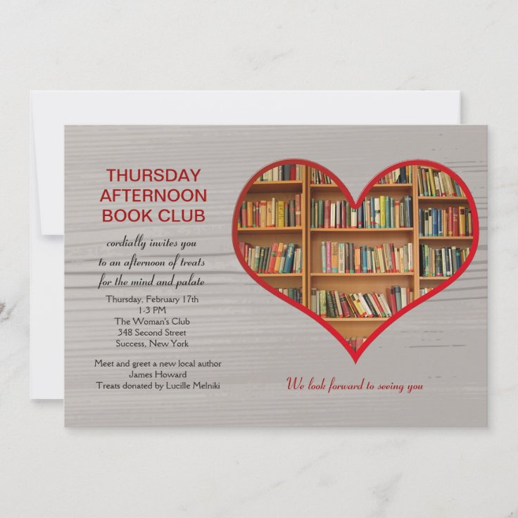 Love to Read Book Club Invitation | Zazzle