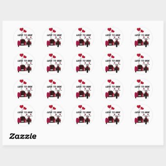 Love to Ride Sidecar Motorcycles Stickers | Zazzle
