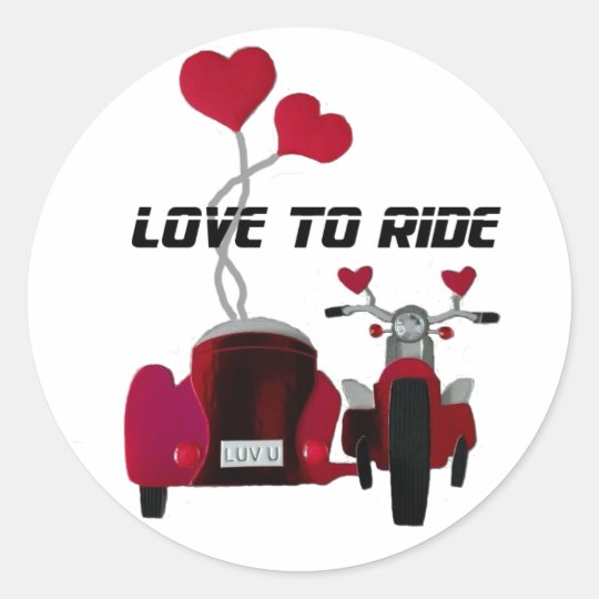 Love to Ride Sidecar Motorcycles Stickers | Zazzle.com