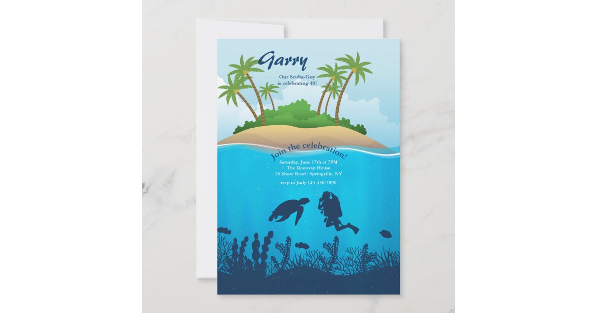 Love to Scuba Invitation | Zazzle