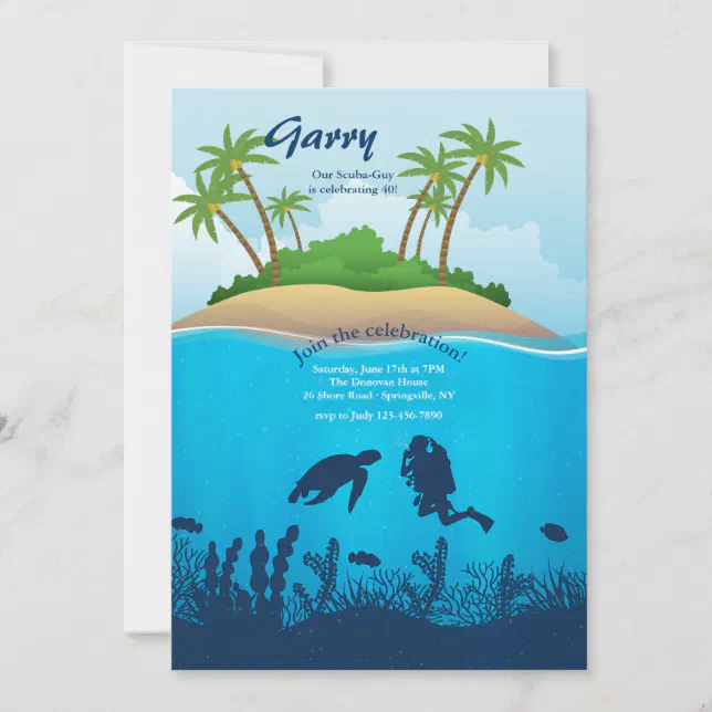 Love to Scuba Invitation | Zazzle