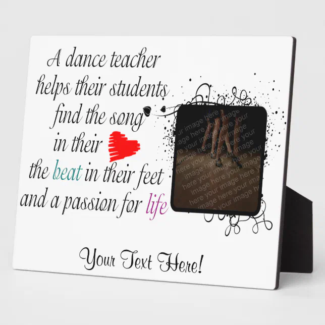 Love to Teach Dance Plaque | Zazzle