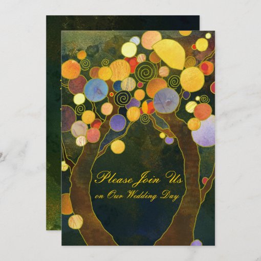 Love Trees Hip Wedding Invitations (Dark Back) | Zazzle