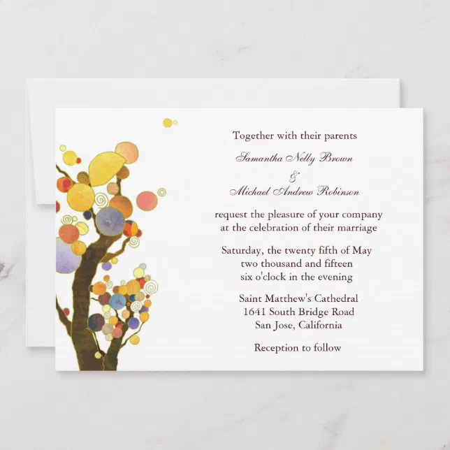 Love Trees(in White): Wedding Invitations | Zazzle