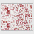 LOVE! Typography Wrapping Paper | Zazzle