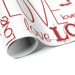 LOVE! Typography Wrapping Paper | Zazzle