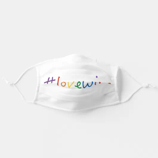 Love wins inspirational quote uplifting rainbow adult cloth face mask ...