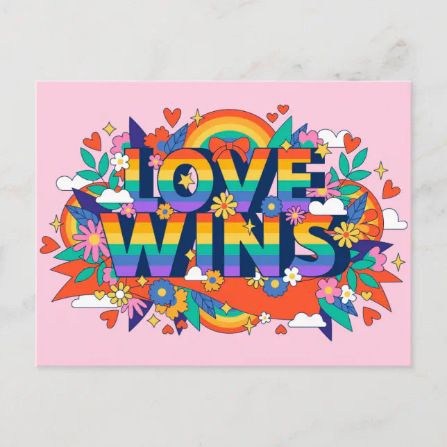 Love wins postcard | Zazzle