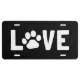 LOVE with Dog Paw Print License Plate | Zazzle