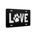 LOVE with Dog Paw Print License Plate | Zazzle