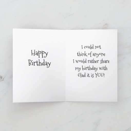 LOVE YOU AND HAPPY "MUTUAL BIRTHDAY" CARD | Zazzle
