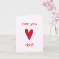 Love you dad! | Red Heart Father's Day Card | Zazzle