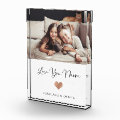 Love You Mom | Script and Heart Photo Block | Zazzle