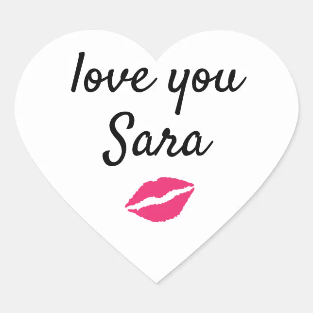 Love You Personalized Kiss Sticker | Zazzle