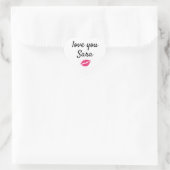 Love You Personalized Kiss Sticker | Zazzle
