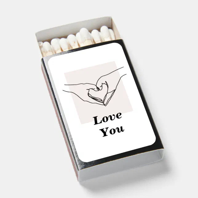 Love you poster. Line art hands art Matchbox Matchboxes | Zazzle