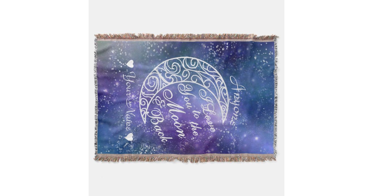 Love You To The Moon and Back Personalized Throw Blanket | Zazzle