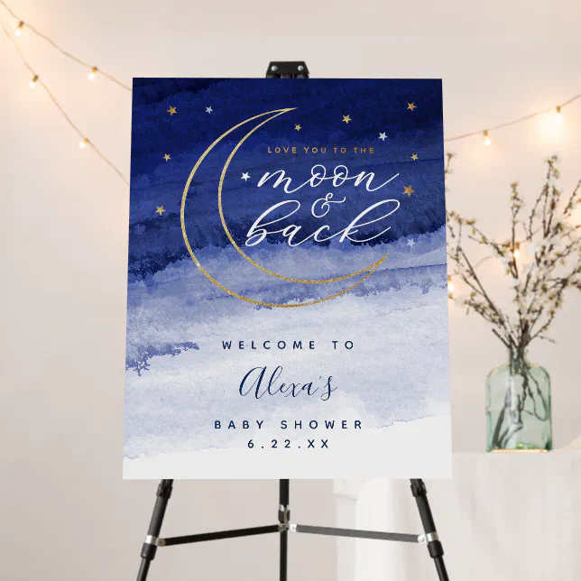 Love You to the Moon and Back Welcome Sign | Zazzle