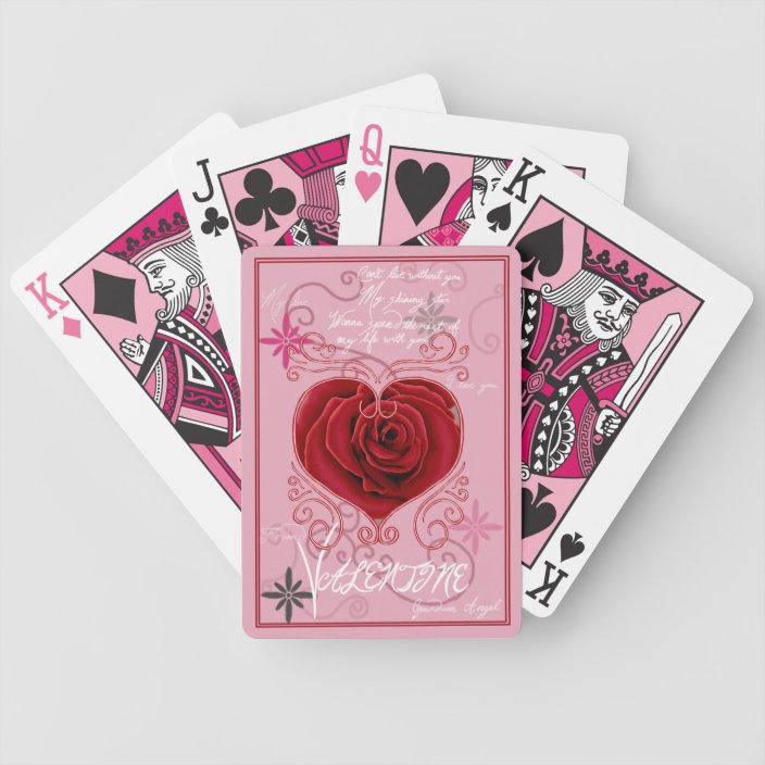 Love you Valentine ~for her~ 52 Playing Card Deck | Zazzle.com