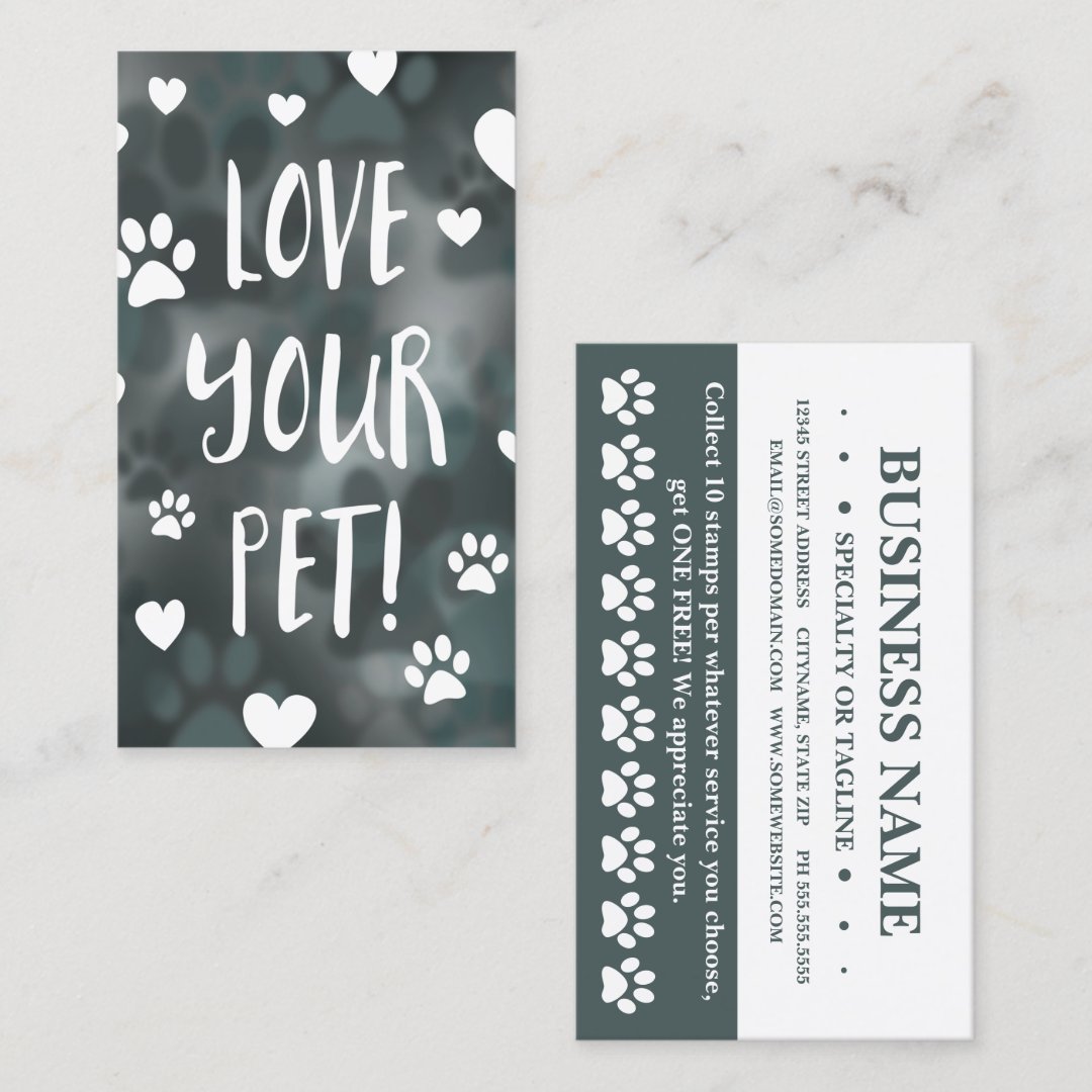 love your pet loyalty card bokeh | Zazzle