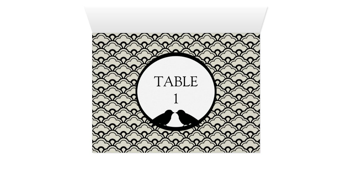Lovebirds Wedding Reception Table Cards | Zazzle
