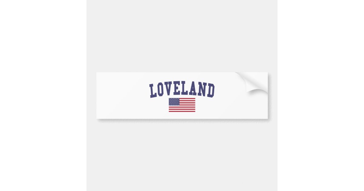 Loveland US Flag Bumper Sticker | Zazzle