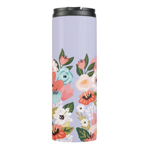 Lovely Beautiful Botanical Blooming Floral Pattern Thermal Tumbler | Zazzle