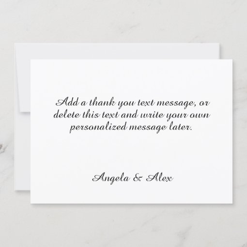 Lovely Black Calligraphy Script White Thank You Card | Zazzle