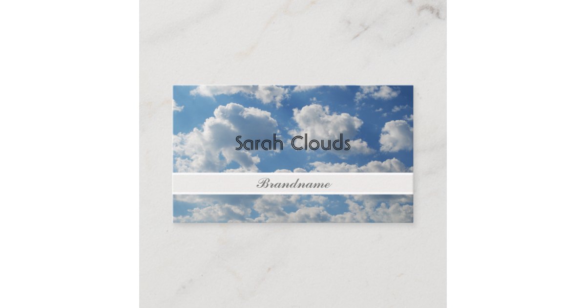 Lovely Blue Sky Clouds Trendy Spiritual Elegant Business Card | Zazzle