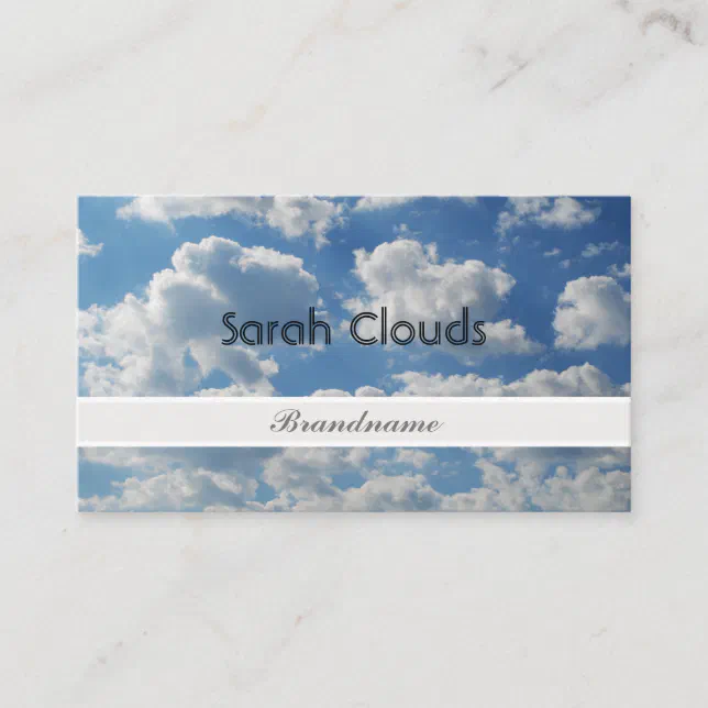 Lovely Blue Sky Clouds Trendy Spiritual Elegant Business Card | Zazzle