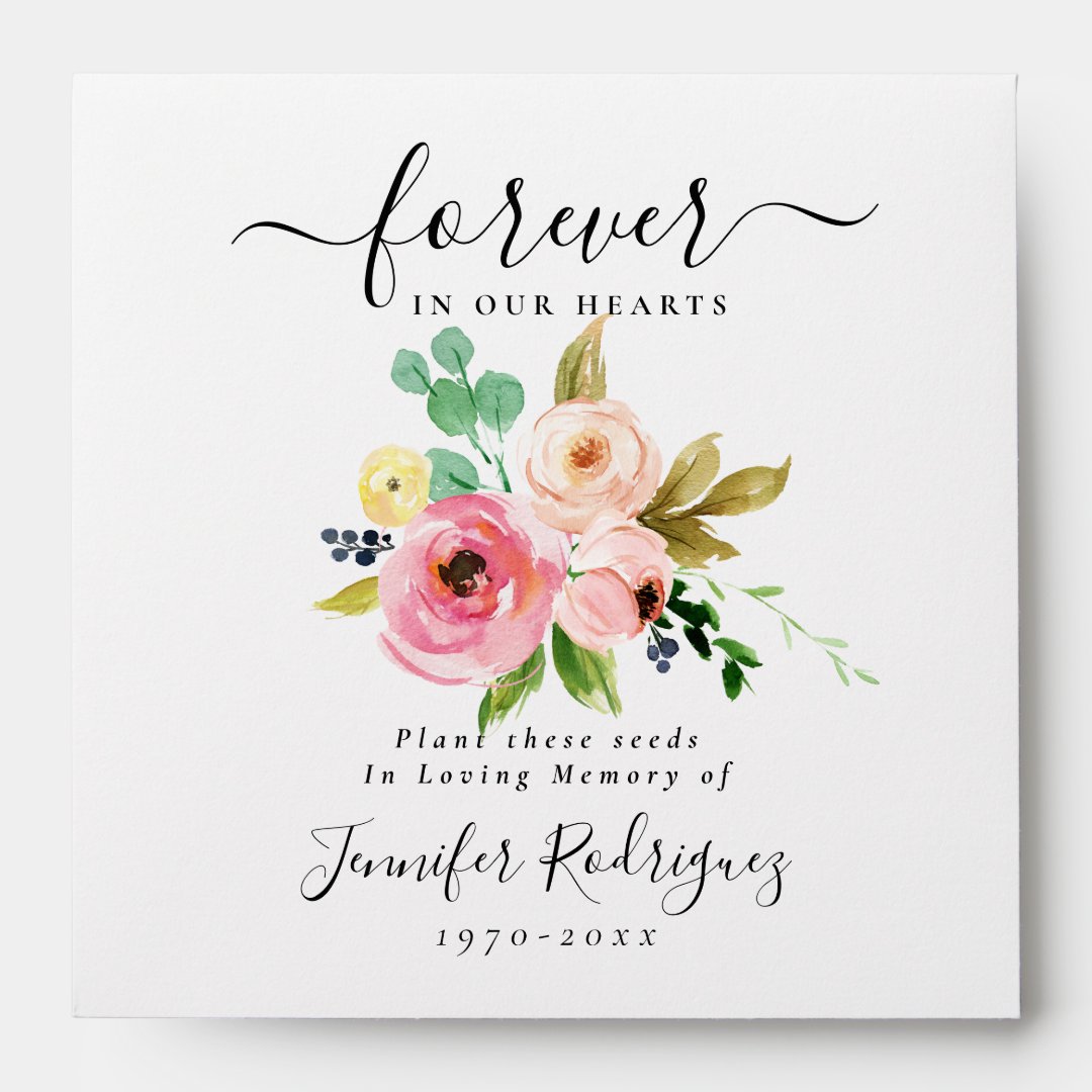 Lovely Blush Boho Seed Packet Memorial Funeral Envelope | Zazzle