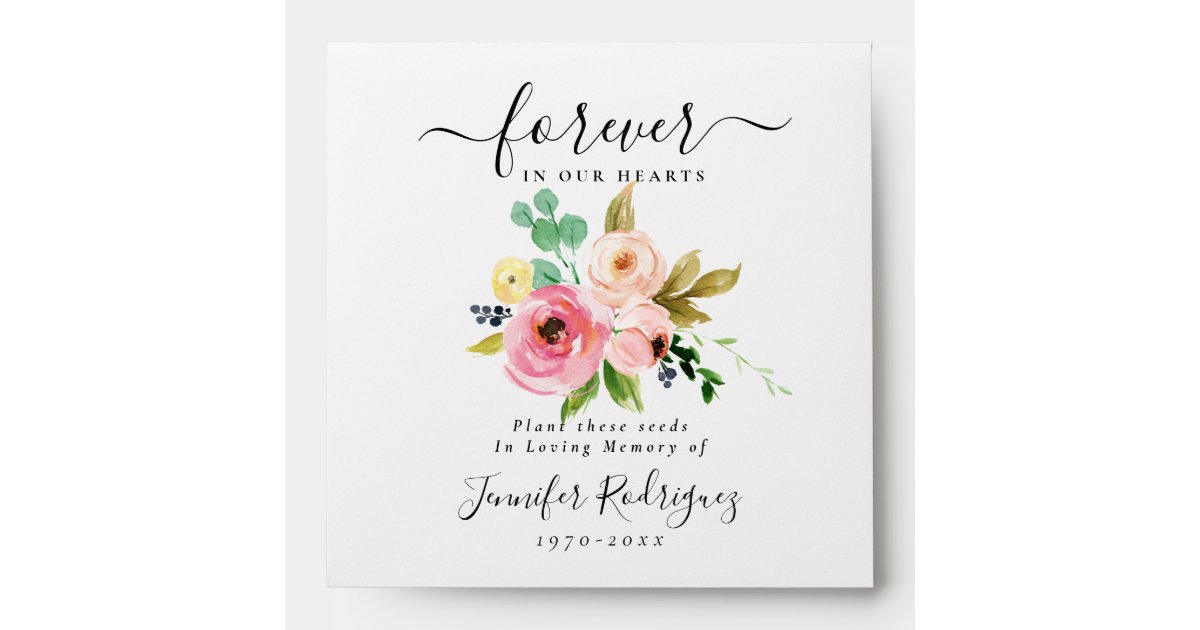 Lovely Blush Boho Seed Packet Memorial Funeral Envelope | Zazzle