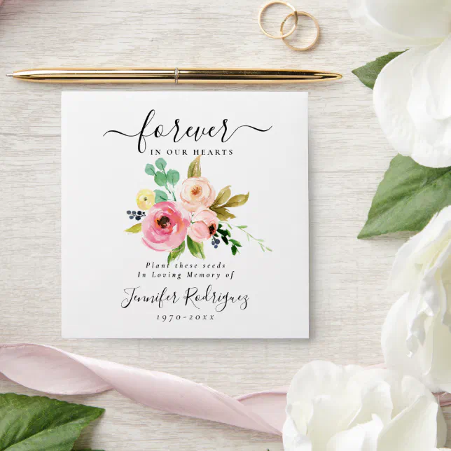Lovely Blush Boho Seed Packet Memorial Funeral Envelope | Zazzle