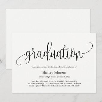 Lovely Calligraphy EDITABLE COLOR Graduation Party Invitation | Zazzle