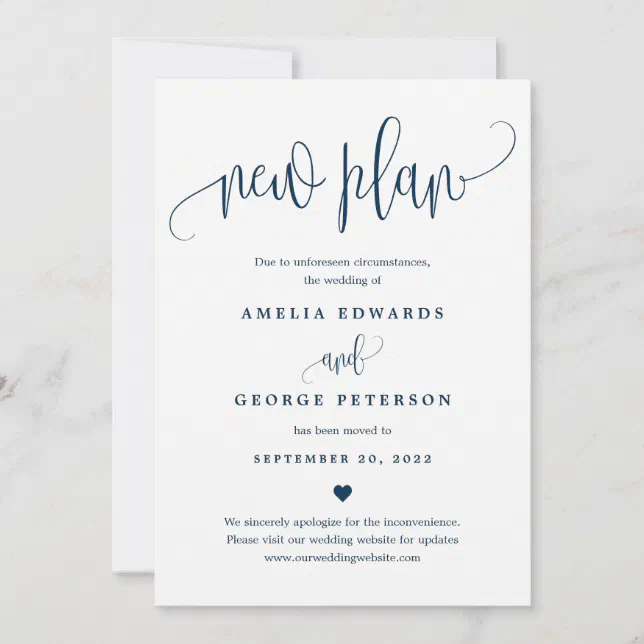 Lovely Calligraphy EDITABLE COLOR Update Card | Zazzle