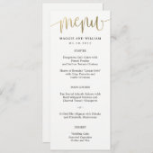 Lovely Calligraphy Menu Card Faux Gold | Zazzle