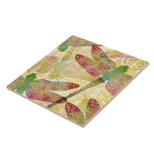 Lovely Dragonfly Swarm Decorative Ceramic Tile | Zazzle