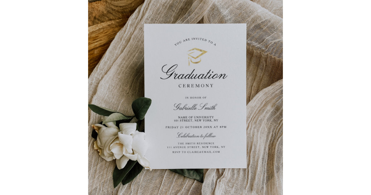 lovely elegant graduation ceremony invitation | Zazzle